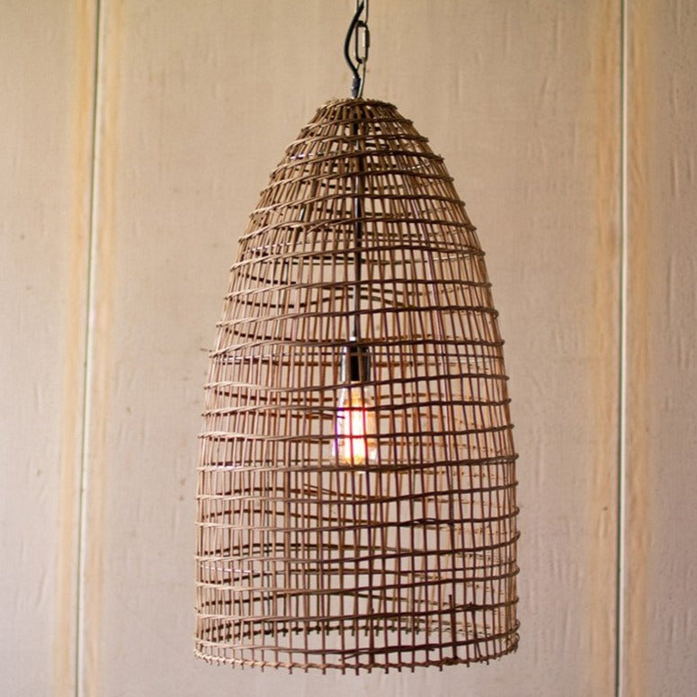 Woven Cane Pendant Light – Gracefully Restored Home